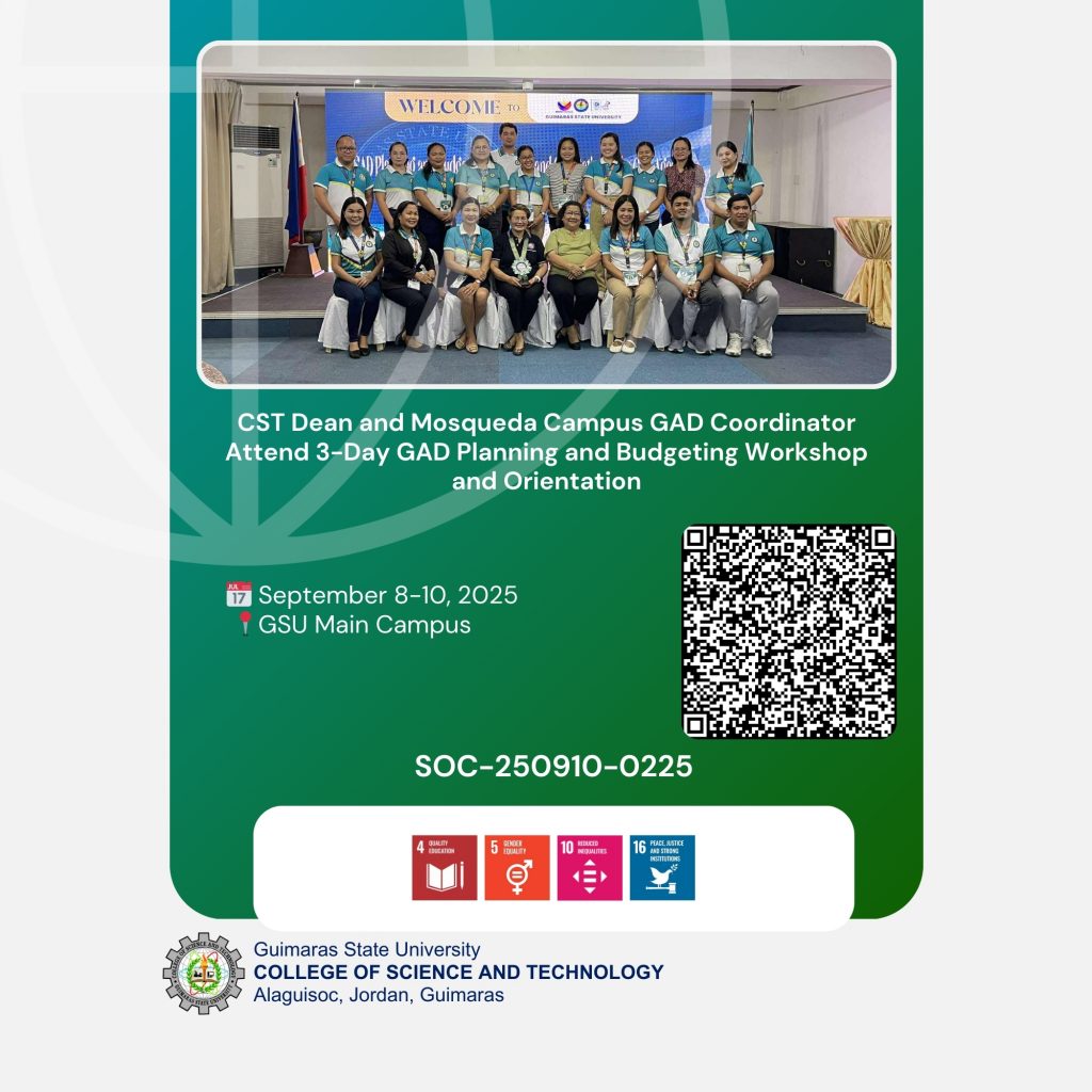 CST Dean and Mosqueda Campus GAD Coordinator Attend 3-Day GAD Planning and Budgeting Workshop ...