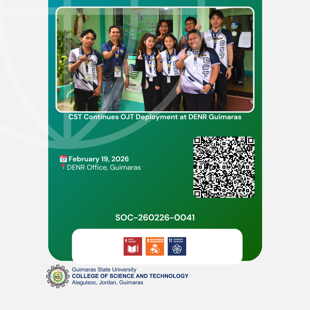 CST Continues OJT Deployment at DENR Guimaras – College of Science and ...